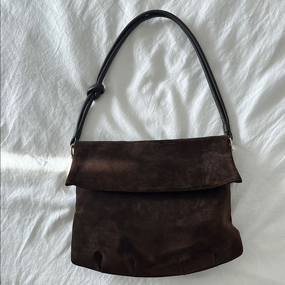 Vintage Susan Gail Chocolate Brown Suede Shoulder Bag - Gem